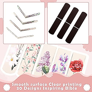 30 Pcs Magnetic Bookmarks Flowers Magnet Page Markers Pretty Bookmarks for Book Lovers Magnet Bookmark Clips Assorted Book Markers Set for Women Students Reading Office, Floral Style 2.3 x 0.8 Inches