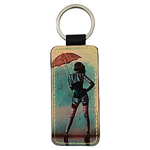 Yongkang 10 Pieces Sublimation Keychain (Blank leather + 7 Colors leather) Both Sides Can Be Sublimated DIY Craft (Rectangles)