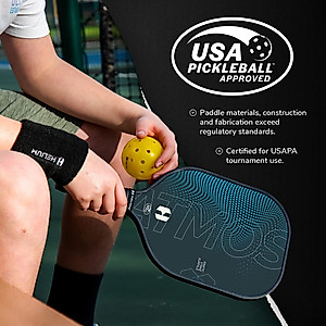 Helium Pro Carbon Fiber Pickleball Paddle Set of 4 - USAPA Certified Pickleball Paddles, High-Spin Texture, Lightweight Honeycomb Core (4 Paddles, 6 Balls, 1 Sports Bag)