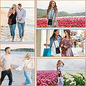 Aeeque Small Crossbody Bags for Women, Lightweight PU Leather Purses and Handbags RFID Blocking Credit Card Holder Wallet Zipper Coin Purse Crossbody Cell Phone Purse for iPhone 13 Pro Max, Black