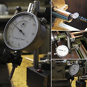 LAIWOO Dial Indicator with Magnetic Base Holder 0-1" Tester Gage Gauge 0.001" Fine Adjustable Long Arm