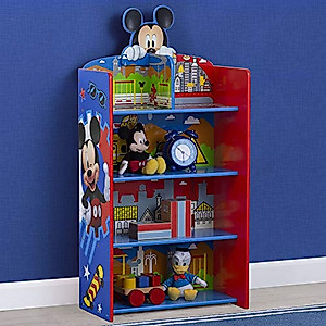 Delta Children Wooden Playhouse 4-Shelf Bookcase for Kids, Mickey Mouse