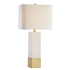 JONATHAN Y JYL5009A Jeffrey 29" Metal/Marble LED Table Lamp Contemporary Transitional Bedside Desk Nightstand Lamp for Bedroom Living Room Office College Bookcase LED Bulb Included, Brass Gold/White