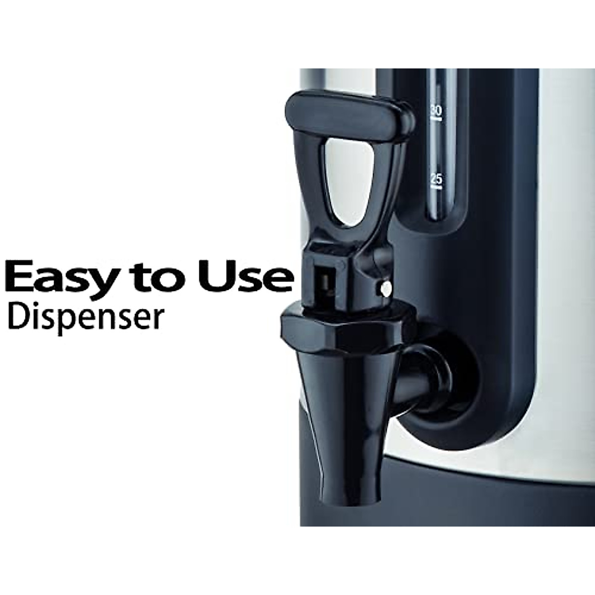 LDSHOUSE 50 Cup Professional Brew Coffee Urn, Commercial Grade Stainless Steel Hot Beverage Dispenser, Coffee Maker Hot Water Urn for Home, Party, Office, Wedding, 950W 120V Fast Brew, Silver