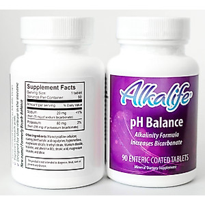 Alkalife pH Balance Pills | The First Patented Alkaline Sodium & Potassium Bicarbonate Supplement | Neutralize Acid, Balance pH, Immune Support, Peak Performance, Detox – 90 Tablets