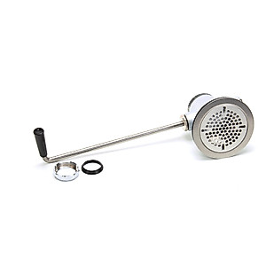 T&S Brass, B-3952, 3-1/2" Waste Drain Valve with Twist Handle and 2" NPT Male x 1-1/2" NPT Female Outlet Connection, Stainless Steel