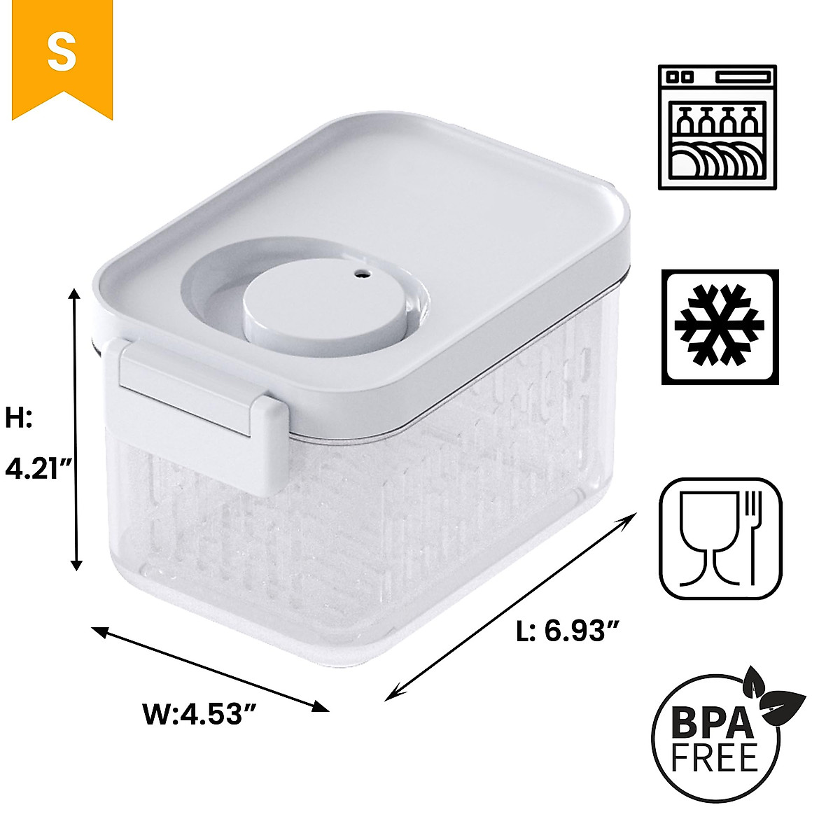 vacane Fruit Storage Containers for Fridge 3.8 Cup, Produce Containers with Colanders, Dishwasher Safe Berry Containers, BPA-Free Produce Storage Container, Keep berries Fresh