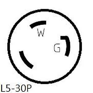 Parkworld 884906 Generator Power Adapter 3-Prong 30 AMP Locking L5-30P Male to 3-Prong 20 AMP Locking L5-20R Female