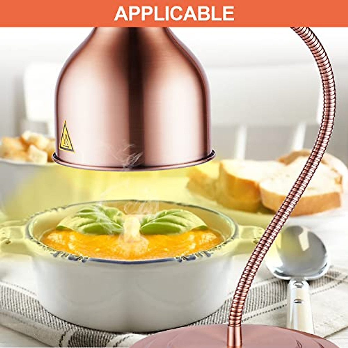 YMJOINMX Food Heat Lamp Infrared Food Warmer Lamp Restaurant Retractable Heat Lamp for Restaurants Heating Lamp for Food Warming Buffet Food Warmer