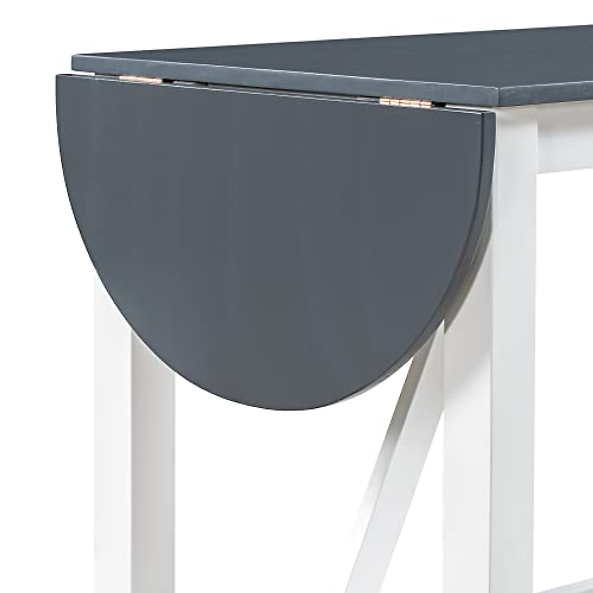 Harper & Bright Designs 3 Piece Counter Height Kitchen Dining Set with Drop Leaf Dining Table and 2 Dining Padded Chairs, Dining Room Set for Small Places, White