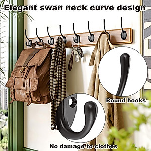 LANIAKEA 24PCS Coat Hooks, Heavy Duty Coat Hooks Wall Mounted with 48 Screws, Coat Hanger Hooks for Wall, Hanging, Coats, Towel, Bag, Cap, Scarf, Hat, Key, Black