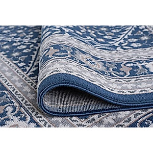 Beauregard Traditional Oriental Navy Oval Area Rug, 5' x 7' Oval