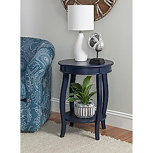 Powell Navy Blue Shapely Legs and Shelf Phipps Round Side Table