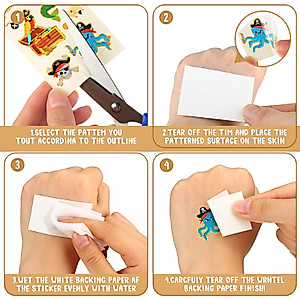 Ctosree 568 Pieces Pirate Temporary Tattoos Cute Fake Pirate Tattoos Body Pirate Stickers Pirate Accessories Pirate Party Favors for Girls Boys Kids Birthday Party Class School Prizes Gift Rewards
