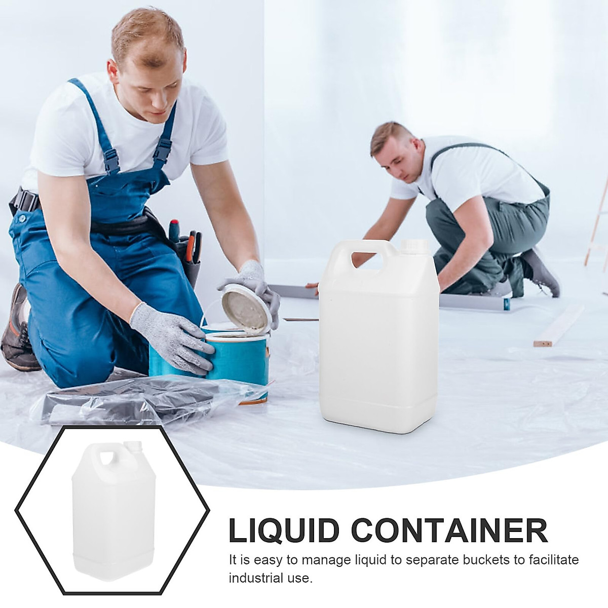 TOPPERFUN 5L HDPE Plastic Jugs Empty Bottle Jug with Airtight Lids Water Container Home and Commercial Use Water Storage Containers for Water, Soaps, Detergents, Liquids White