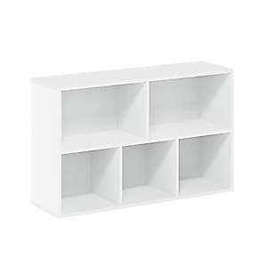 Furinno Luder Bookcase / Book / Storage , 5-Cube, White