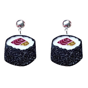 CutieJewelry Womens Sushi Japanese Cute Novelty Unique Statement Dangle Earrings (Sushi)