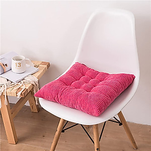 Hausadler Comfortable Chair Cushion with Ties for Dining Living Room, Kitchen, Office, Floor, Soft Corduroy Seat Pads 14"x14"