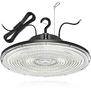 UFO LED High Bay Light, 200W 30000LM UL/DLC Listed AC100-277V,5000K Daylight 1-10V Dimmable,6' Cable High Bay LED Commercial Warehouse Lighting For Workshop Garage Factory Barn Church Lighting Fixture