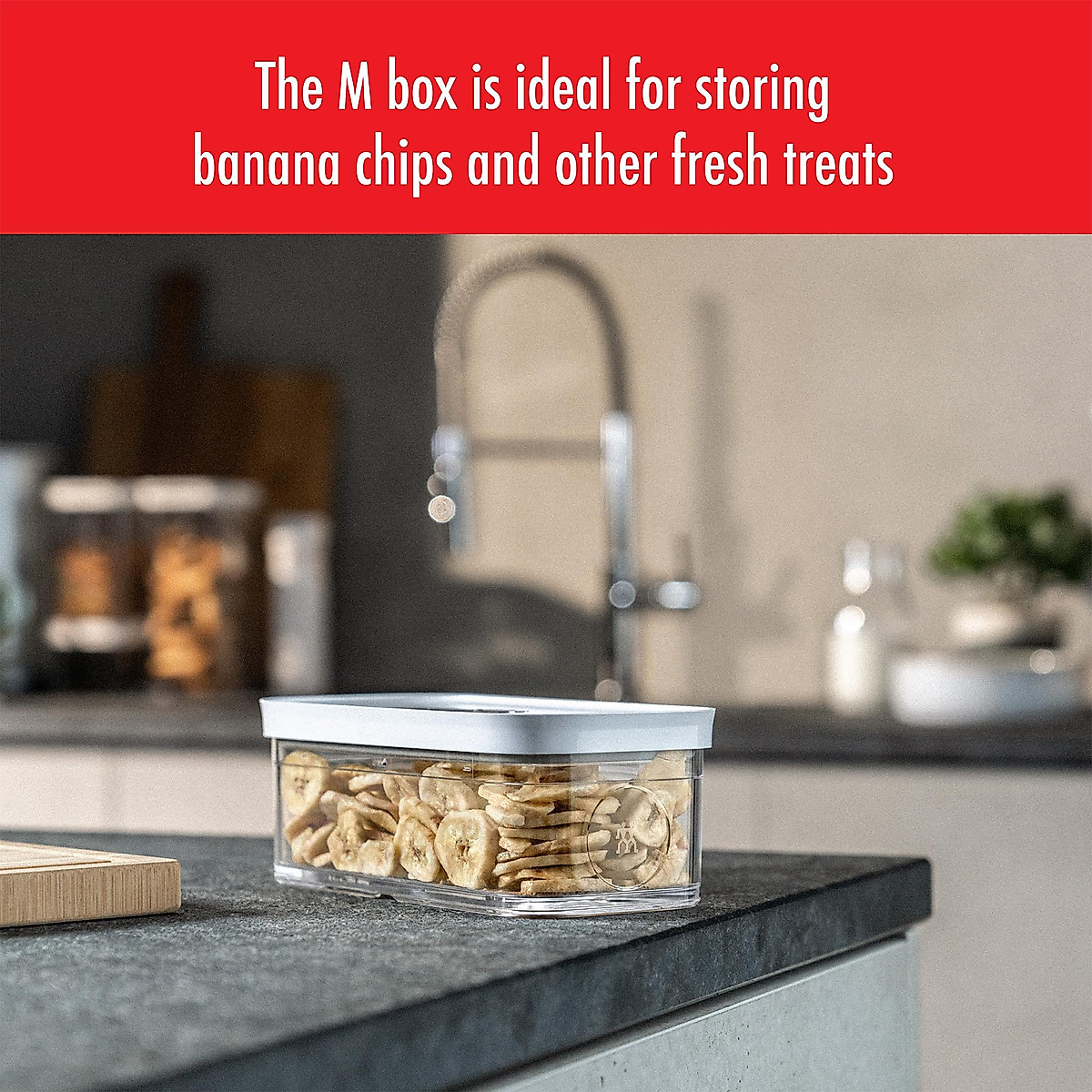 ZWILLING Fresh & Save CUBE Storage Organizer, 5-Piece Medium Set, Pantry Organizers and Storage, Plastic, BPA-Free Airtight Dry Food Storage Container for Storing Almonds, Banana Chips, Nuts and more