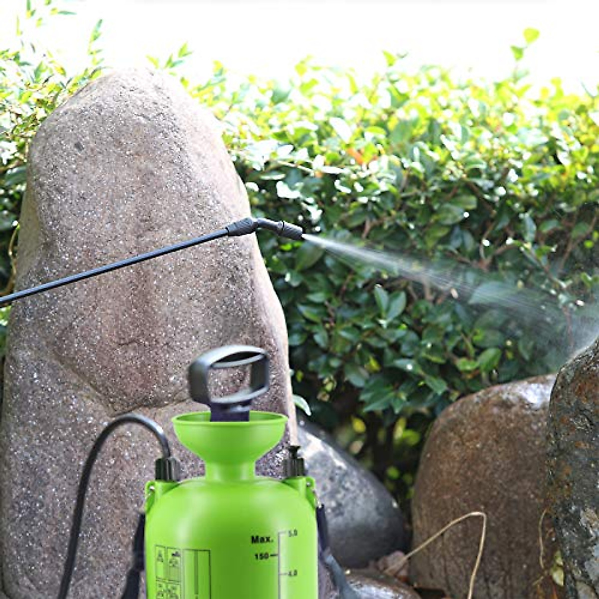Lawn and Garden Portable Sprayer, 1.3 Gallon - Pump Pressure Sprayer Includes Shoulder Strap, 5L