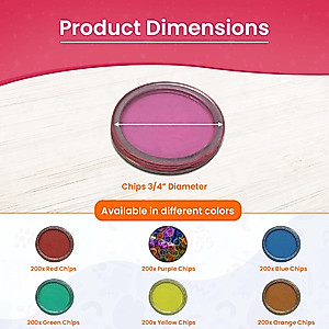 MR CHIPS Magnetic Bingo Chips with Metal Ring 3/4 Inch 200 Upgraded Pieces Pink Transparent - Available in 7 Colors A Reusable Storage Bag