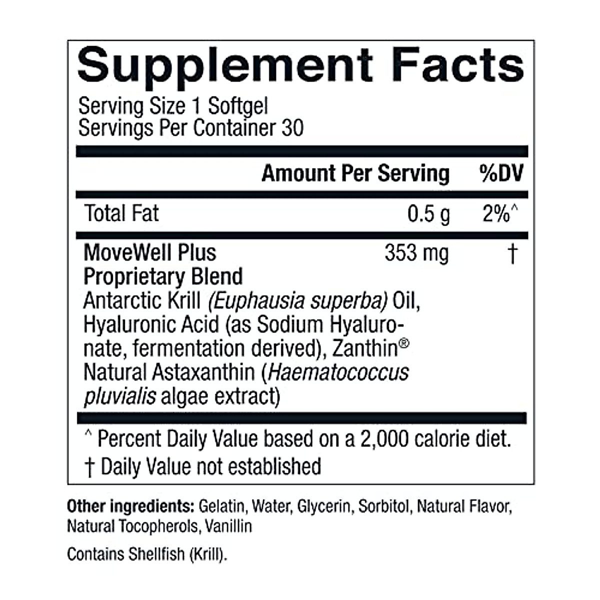 Joint Health Supplement - MoveWell Plus by LiveWell | Antarctic Krill Oil, Natural Astaxanthin and Hyaluronic Acid | Outperforms Glucosamine