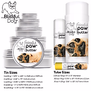 The Blissful Dog Paw Butter, Moisturizer for Dry Paw Pads, Softens and Protects a Rough Paw in Winter, Versatile, Lick-Safe Dog Paw Pad Balm, 2 oz.