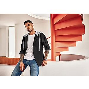 COOFANDY Men's Corduroy Jacket Long Sleeve Regular Fit Button Down Winter Shirt Shacket