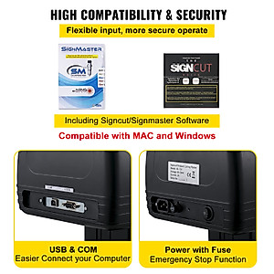 VEVOR Vinyl Cutter Machine, 34in / 870mm, LED Plotter Printer, Precise Manual Positioning, Softwares Support MAC and Windows Systems, Adjustable Force and Speed, Floor Stand for Making Sign Label