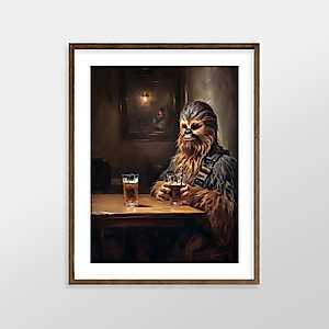 Star Wars Bar Art Prints - Premium Giclee Fine Art Print - Aesthetic Man Cave Wall Décor, Bourbon Whiskey Print Poster for Bar and Home Decor, Ready to Frame