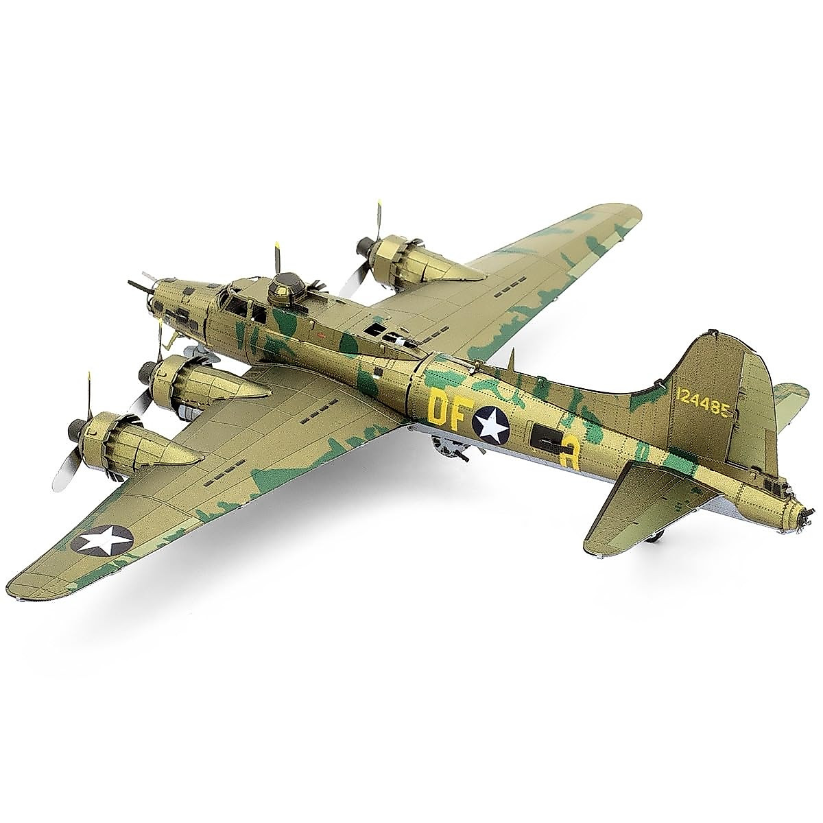 Fascinations Metal Earth B-17 Flying Fortress Color 3D Metal Model Kit Bundle with Tweezers