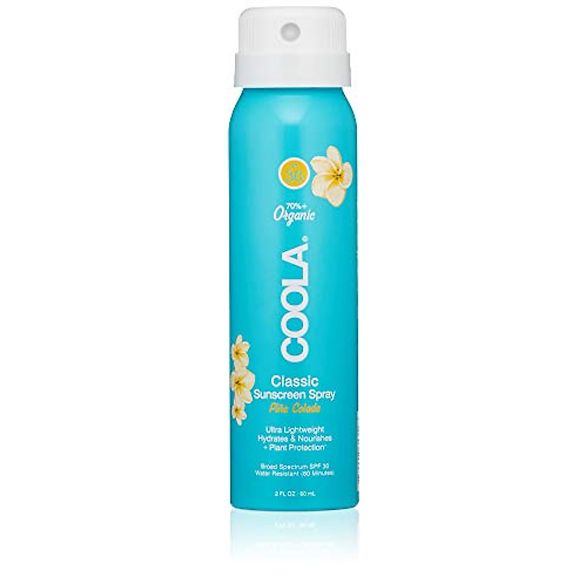 COOLA Organic Sunscreen SPF 30 Sunblock Spray, Dermatologist Tested Skin Care for Daily Protection, Vegan and Gluten Free, Piña Colada, Travel Size, 2 Fl Oz