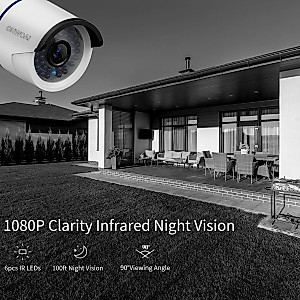 [100ft Super Night Vision] Wired Security Camera System 1080P, 4pcs Wired Home Security Cameras, CCTV DVR Cameras Outdoor, 4 Channel DIY Camrea System with DVR, Camaras para Negocios Facil De Usar