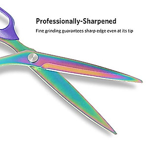 Asdirne Titanium Coating Sewing Scissors Bundle, Professional Fabric Scissors Set, Ultra-Sharp Stainless Steel Blades, Ergonomic Handle, Great for Tailor, Embroidery, Craft, 10.5"/5.1"/4.5"/3.6"