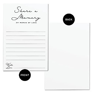 Share a Memory Cards - Minimalist Well Wishes Card - 4 x 6 - Set of 50 - for Celebration of Life, Weddings, Anniversaries, Memorials, Funerals, Birthdays, Graduation, Retirement, Going Away