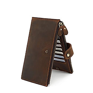 ZOVYRON Genuine Leather Wallet for Women Men RFID Credit Card Holder Wallet with Zipper Pocket Bifold Multi Card Case Ladies Phone Purse