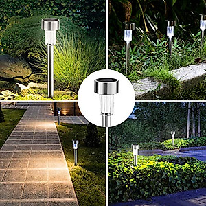 INSOME Solar Lights Outdoor Waterproof,12 Pack Stainless Steel Bright Solar Powered Landscape Lights,Solar Pathway Lights,Solar Garden Lights for Yard Patio Walkway Spike
