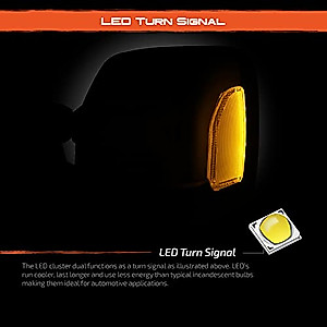 AKKON - Fits 2017-2021 Titan Power Heated Manual Folding Extendable Towing Mirror Chrome w/LED Turn Signal +Blind Spot