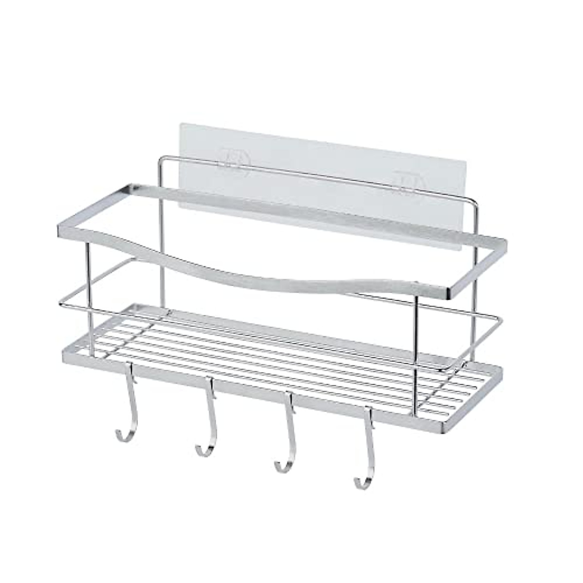 Displays By Jack DBJ Shower Caddy Organizer with Hooks for Hanging Razor and Soap, Shampoo Conditioner Organizer Holder, Adhesive Wall Mounted No Drilling Bathroom Rack, Rustproof and Stainless Steel