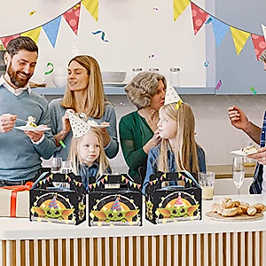 12 Pieces Baby Yoda Birthday Party Supplies Mandalorian Theme Candy Box, Tote Bag, Toy Box, Gift Box for Boys and Girls Kids.