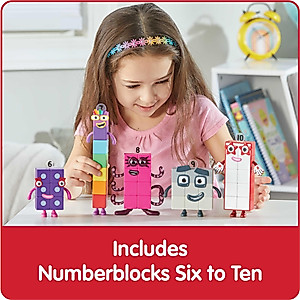 hand2mind Numberblocks Friends Six to Ten, Action Figure Set, Toy Figures, Small Figurines for Kids, Counting Blocks, Numbers for Toddlers, Math Toys, Kids Birthday Gifts, Easter Basket Stuffers