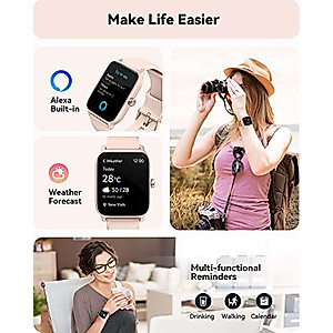 Smart Watch for Women,1.8"Fitness Watch(Answer/Make Call),Alexa Built-in, [24H Heart Rate Sleep Blood Oxygen Monitor],5ATM Waterproof,100+Sports Modes Step Calorie Women Watches for iOS&Android Phones