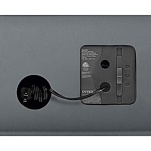 Intex PremAire I Fiber-Tech Elevated Dura Beam Technology Home Air Mattress Bed with Electric Built-in Pump, Twin