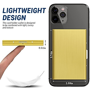 YINHEXI Business Card Holder Case Wallet for Men and Women, Metal Minimalist Slim Credit Card Wallet with Stainless Steel RFID Blocking for Men and Women (Gold)