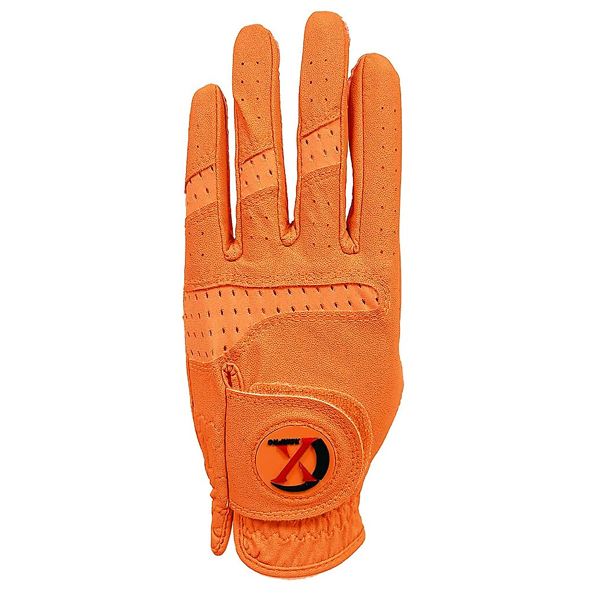 XEIRPRO Premium 4 Pack All Weather Golf Gloves for Men Worn On Right Hand for Left Handed Golfer- Comfort and Secure Fit Ultra Grip Leather Soft Flexibility (Small, Orange)