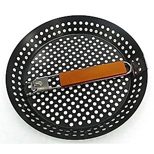 Mr. Bar-B-Q 06750X Heavy Duty Non-Stick Grilling Skillet | Rust Resistant Grill Pan with Handles | Easy to Use Grilling Accessories | Non-Stick Surface | Great for Seafood & Vegetables