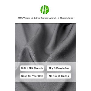 100% Viscose Made from Bamboo Breathable Pillowcases Queen Size Set of 2-Pack for Hot Sleepers and Night Sweats- Softness and Cooling Pillow Cases-Envelope Closure （Dark Grey -20 x 30 Inches）