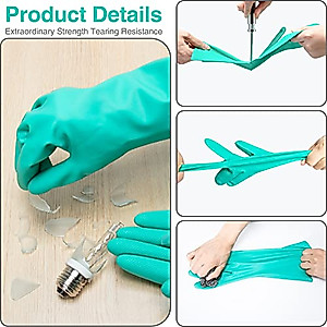 ThxToms Chemical Resistant Nitrile Gloves, Resist Household Acid, Alkali, Solvent and Oil, Latex Rubber Free, 1 Pair Medium