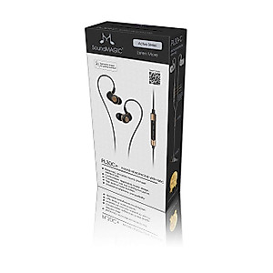 SoundMAGIC PL30+C Active Sport in-Ear Headphones with Microphone and Volume Control (Black/Gold)